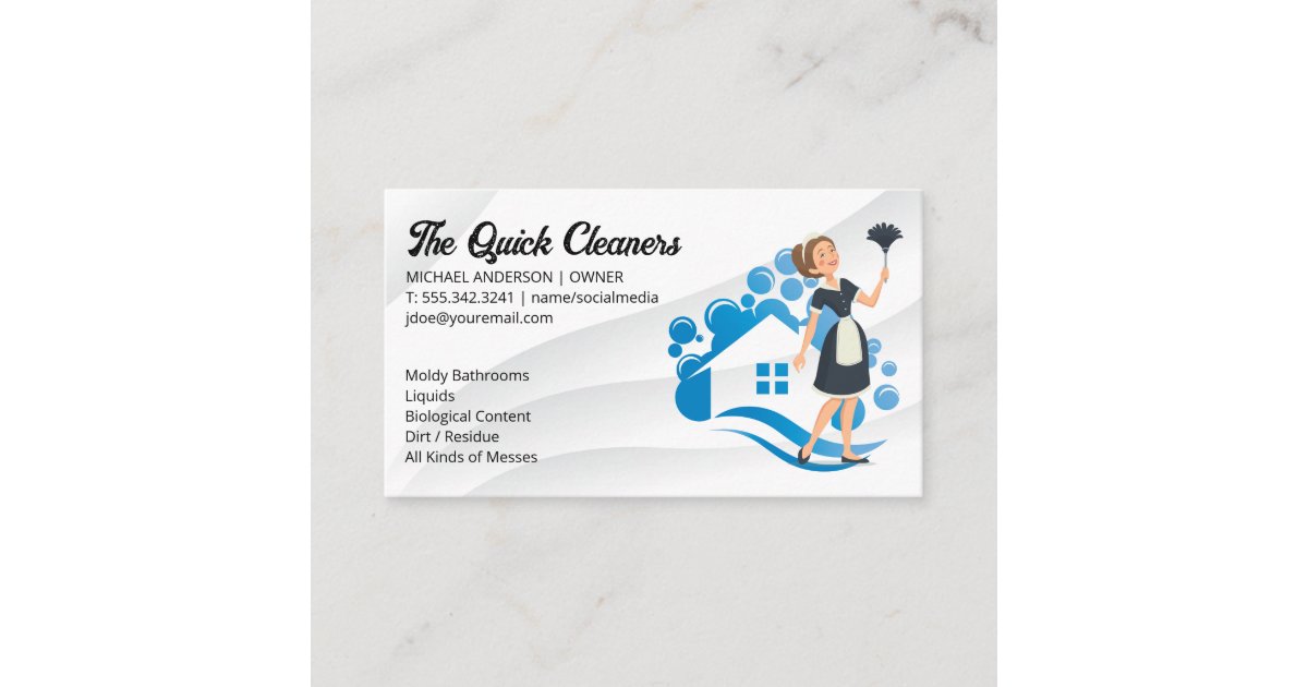House Maid | Home Cleaning Business Card | Zazzle