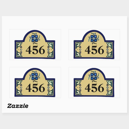 House Numbers Change Text Rectangular Sticker | Zazzle
