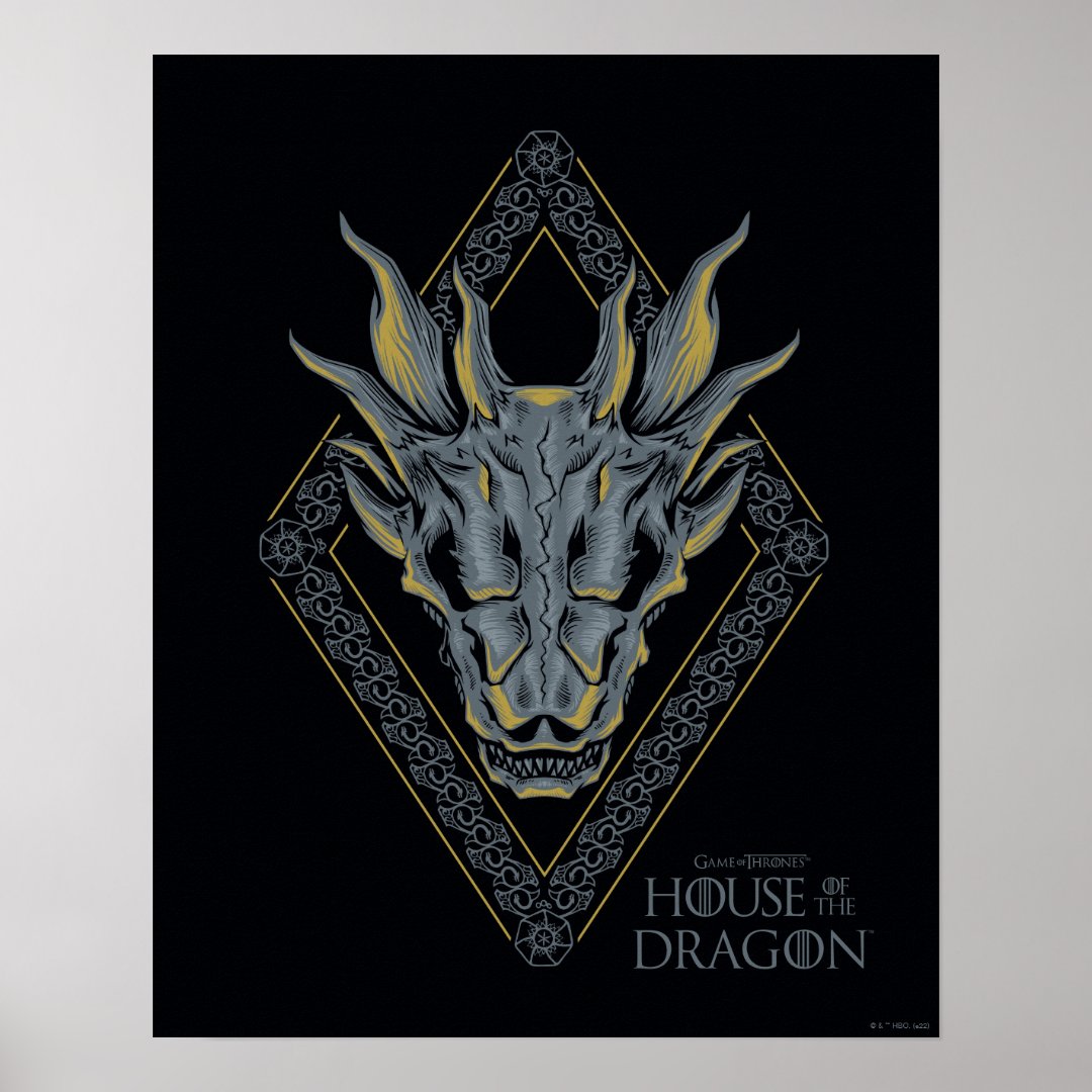 HOUSE OF THE DRAGON | Balerion Skull Diamond Crest Poster | Zazzle