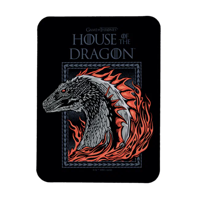 HOUSE OF THE DRAGON | Dragon Profile in Flames Magnet | Zazzle