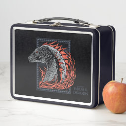 HOUSE OF THE DRAGON | Dragon Profile in Flames Metal Lunch Box | Zazzle