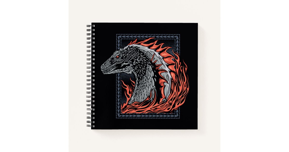 HOUSE OF THE DRAGON | Dragon Profile in Flames Notebook | Zazzle
