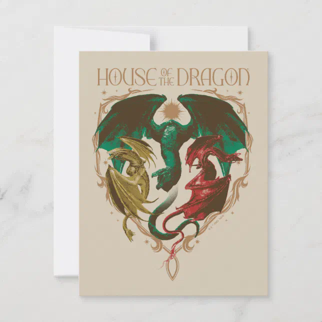 House of the Dragon | Dragon Shield Note Card | Zazzle