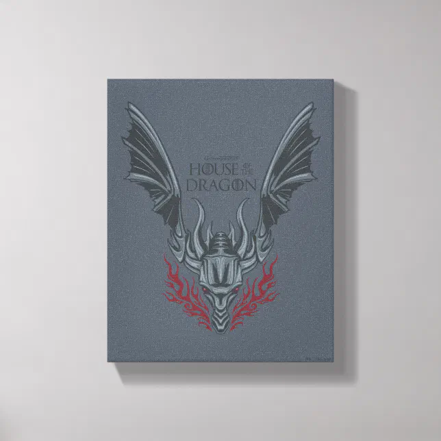 HOUSE OF THE DRAGON | Fire-Breathing Dragon Head Canvas Print | Zazzle