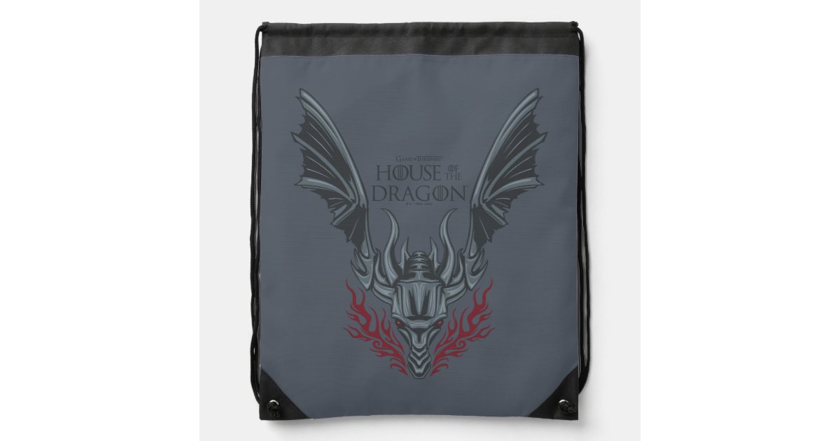 HOUSE OF THE DRAGON | Fire-Breathing Dragon Head Drawstring Bag | Zazzle