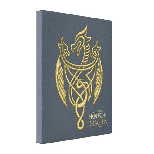 HOUSE OF THE DRAGON | Golden Filigree Dragon Crest Canvas Print | Zazzle