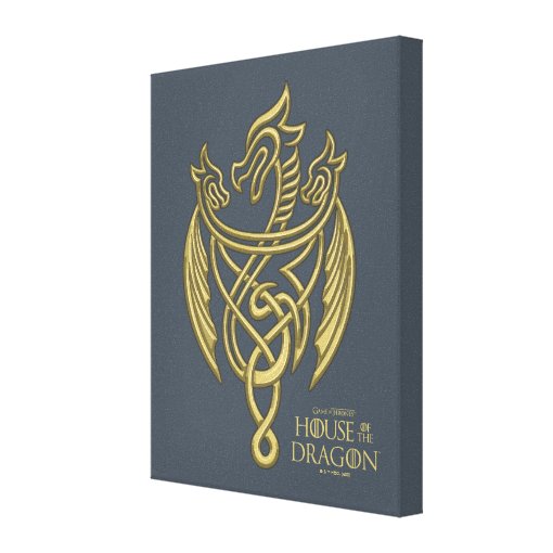 HOUSE OF THE DRAGON | Golden Filigree Dragon Crest Canvas Print | Zazzle