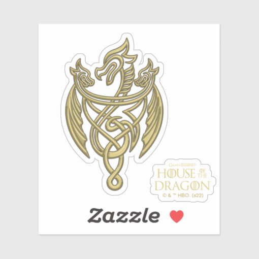 HOUSE OF THE DRAGON | Golden Filigree Dragon Crest Sticker | Zazzle