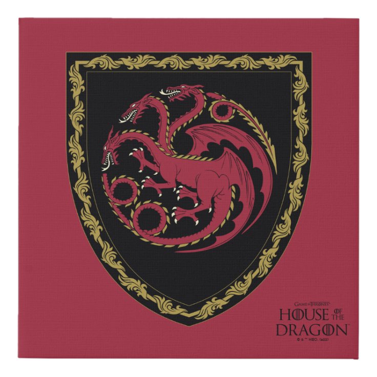 HOUSE OF THE DRAGON | House Targaryen Crest Faux Canvas Print | Zazzle