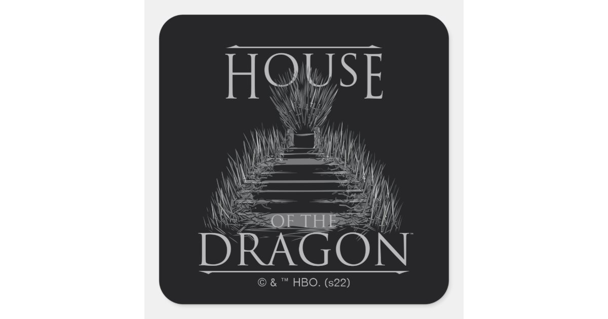 HOUSE OF THE DRAGON | Iron Throne Graphic Square Sticker | Zazzle