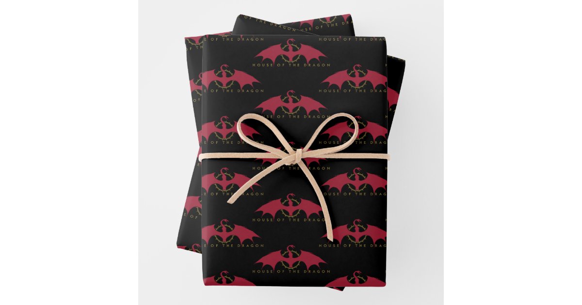 HOUSE OF THE DRAGON | Red Dragon Wrapping Paper Sheets | Zazzle