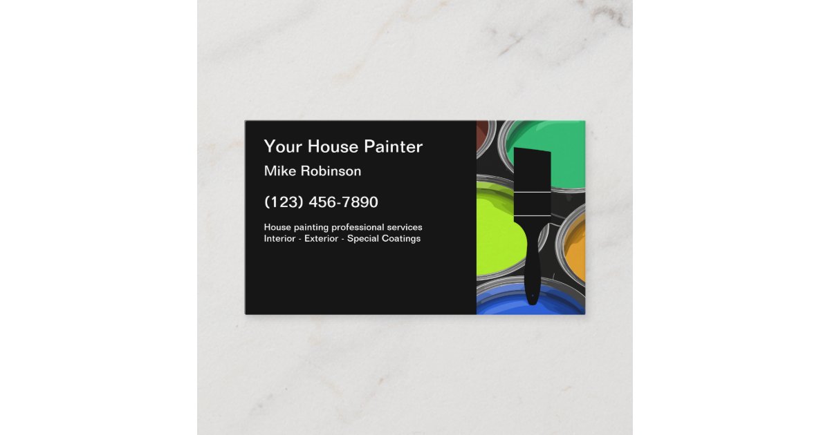 House Painter Business Card Simple Template | Zazzle