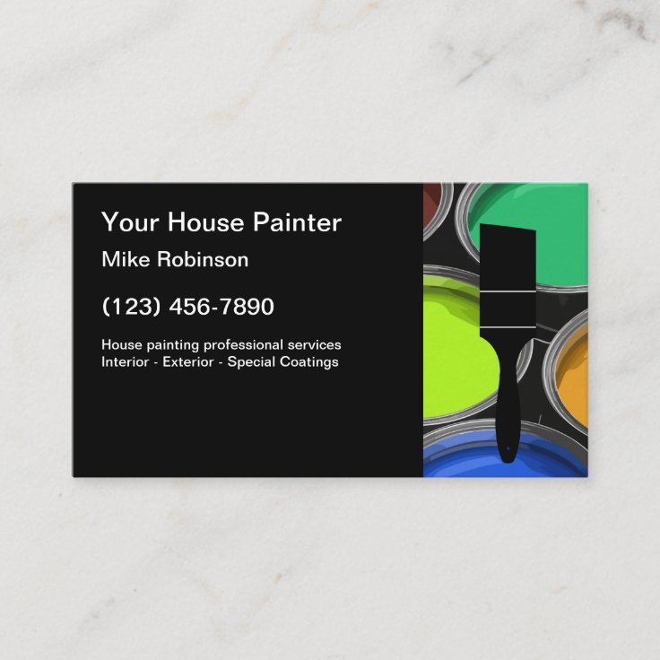 House Painter Business Card Simple Template | Zazzle