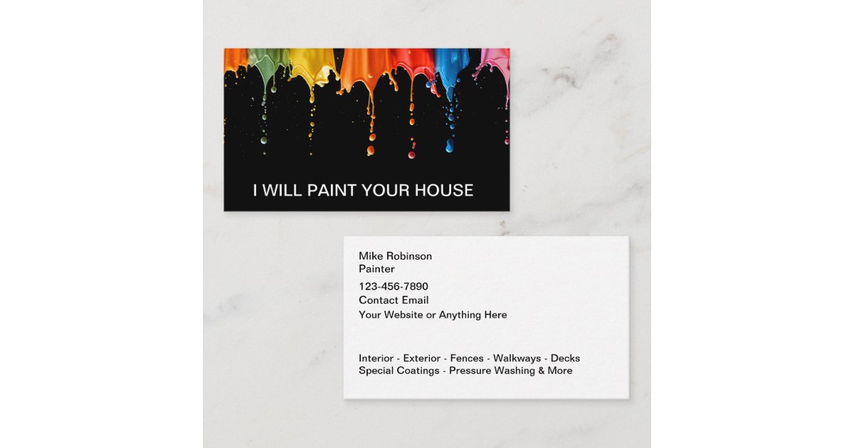 House Painter Colorful Unique Business Cards | Zazzle