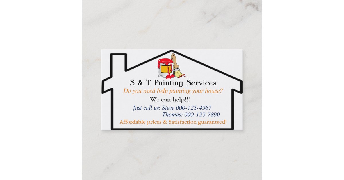 House Painting Services Business Card Template | Zazzle.com