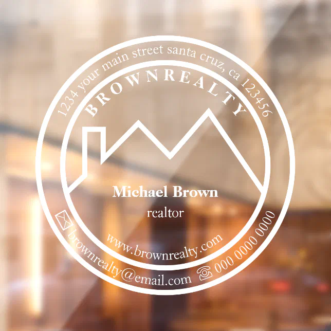 House Roof Real Estate Agent Logo Window Cling | Zazzle