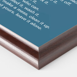 House Rules Blue and White Award Plaque | Zazzle