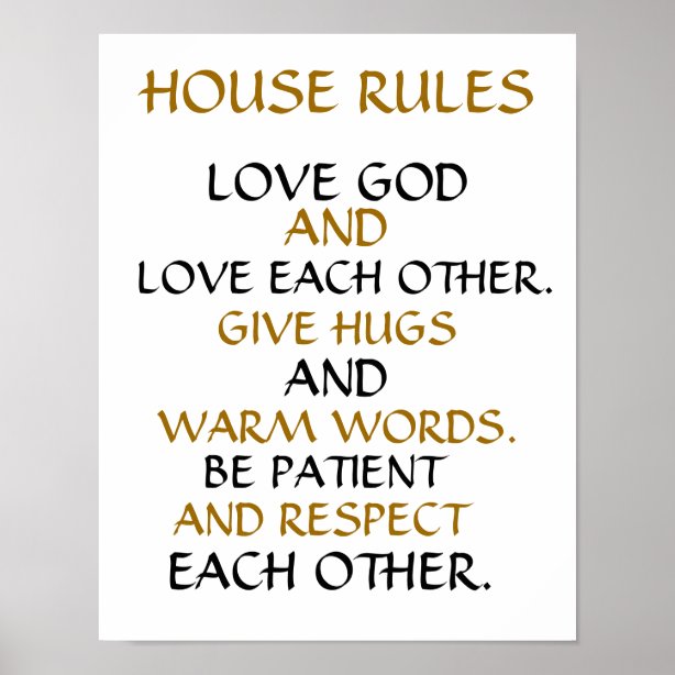 House Rules Posters & Prints | Zazzle
