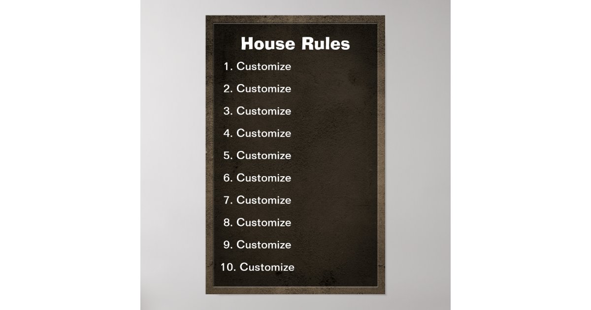 "House Rules" List Poster | Zazzle