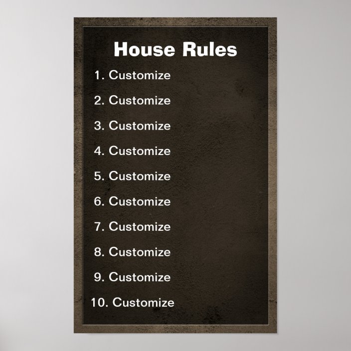 "House Rules" List Poster | Zazzle.com