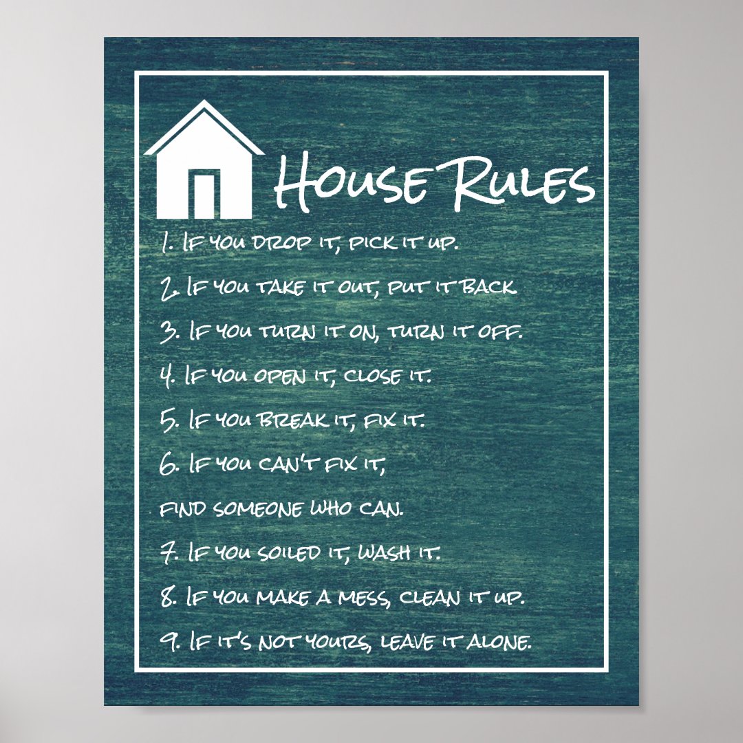 House Rules Poster | Zazzle