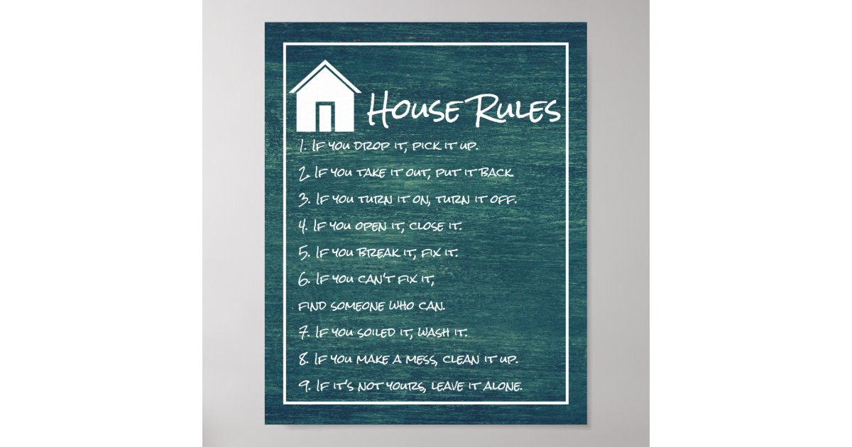 House Rules Poster | Zazzle
