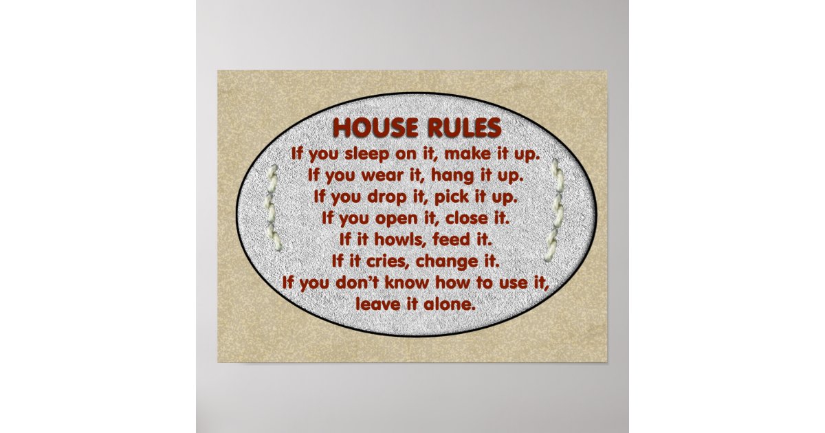 House Rules Poster | Zazzle