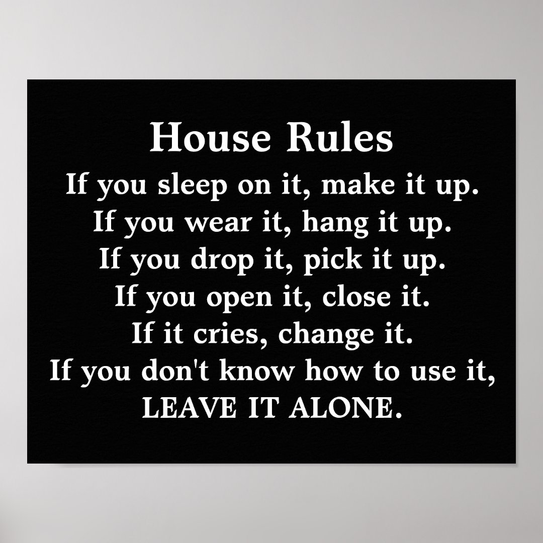 House Rules - poster print | Zazzle