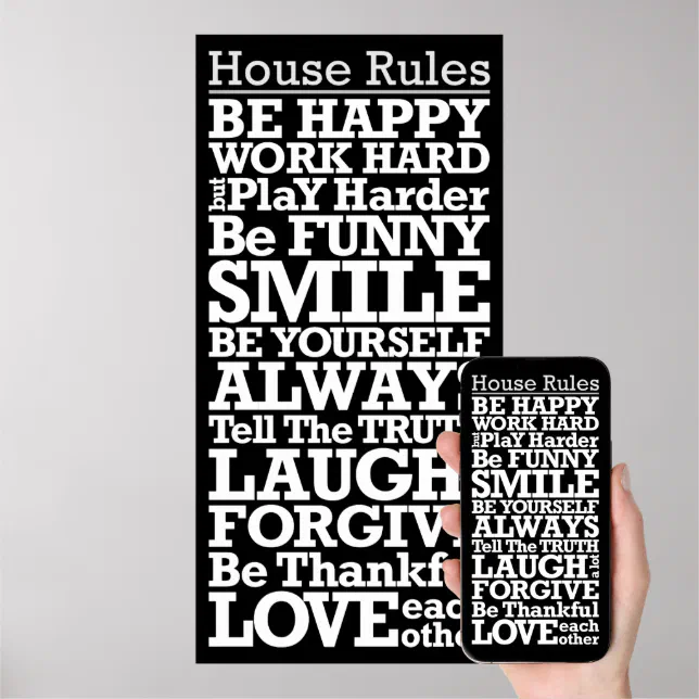 House Rules Sign Motivational Poster | Zazzle