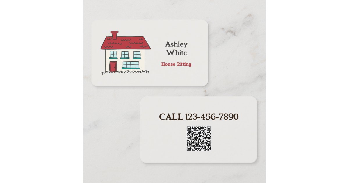 House Sitting Custom QR Business Card | Zazzle