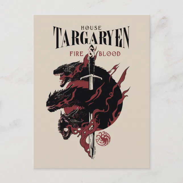 House Targaryen - Fire & Blood Postcard | Zazzle
