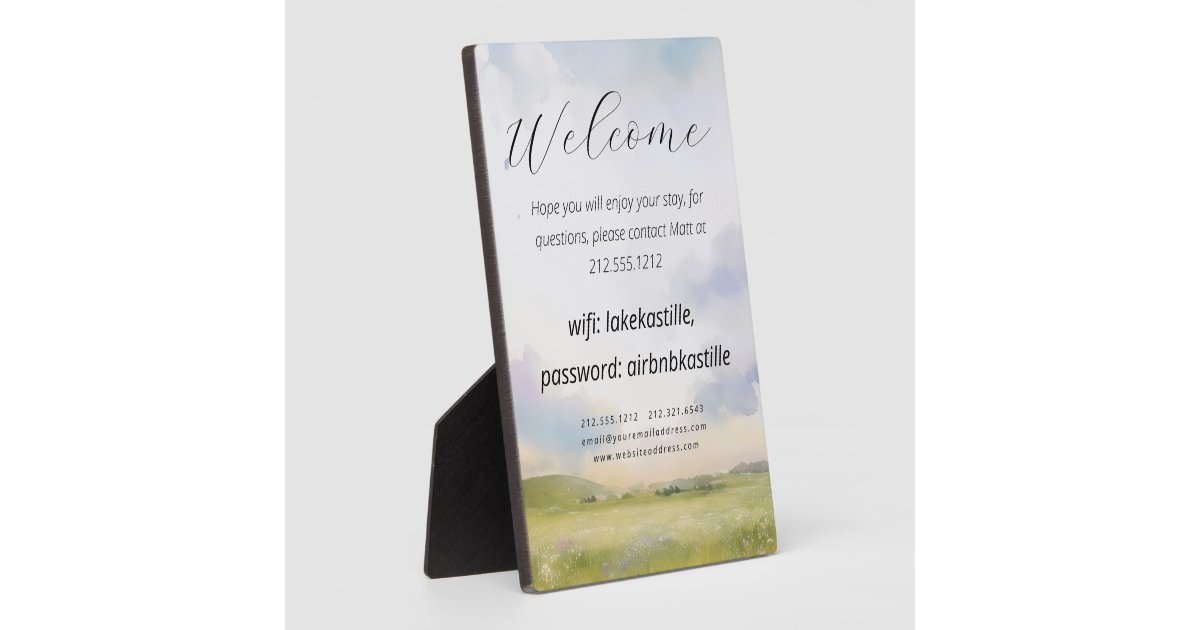 House welcome picture and logo wifi plaque | Zazzle