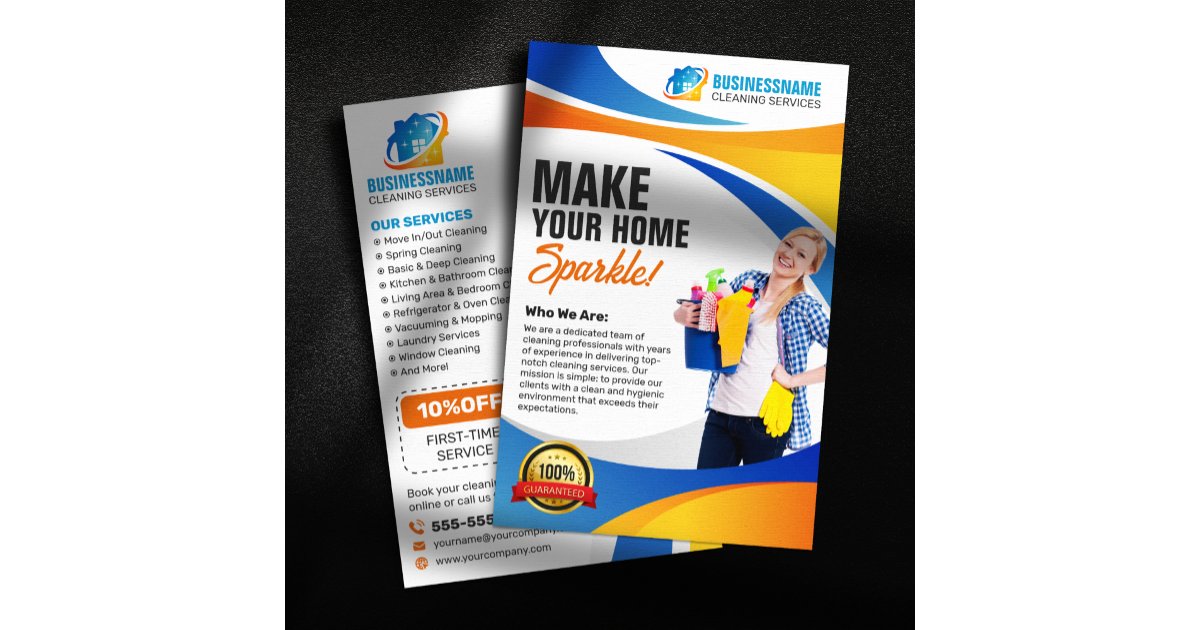 Housekeeper House Office Cleaning Maid Service Flyer | Zazzle