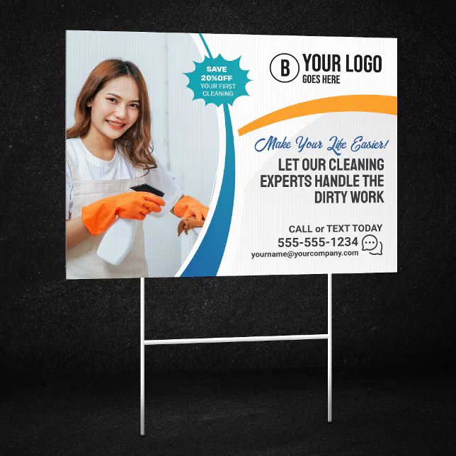 Housekeeper House Office Cleaning Maid Service Sign | Zazzle