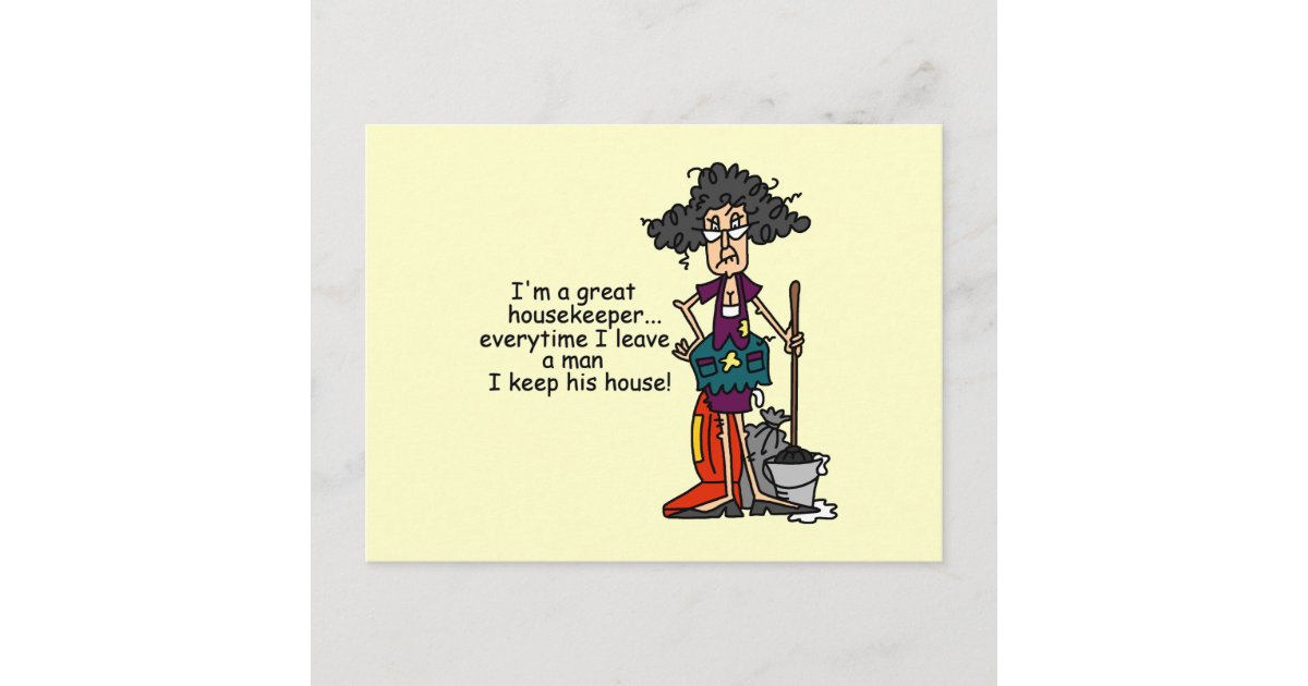 Housekeeper Humor Postcard | Zazzle