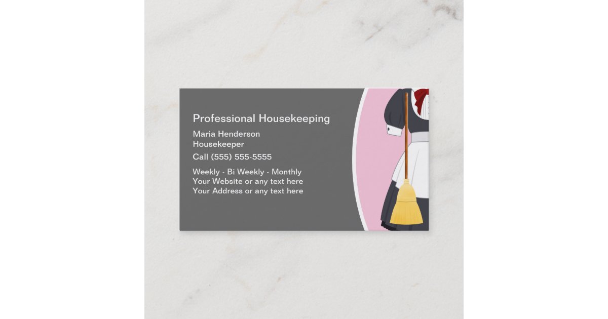 Housekeeper Maid Business Cards | Zazzle