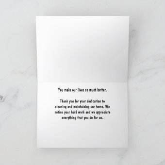 Housekeeper Thank You Card | Zazzle