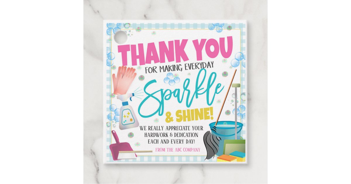 Housekeeper Thank You Gift Tag | Zazzle