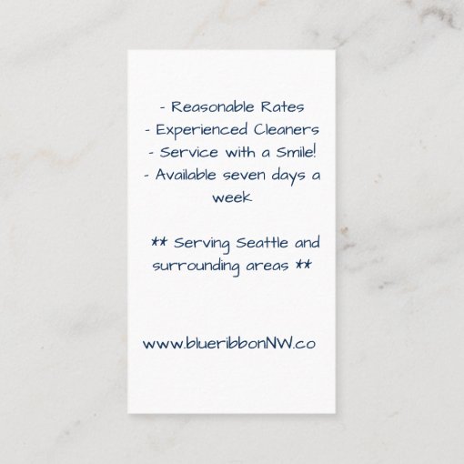 Housekeeping Badge Navy Business Card | Zazzle