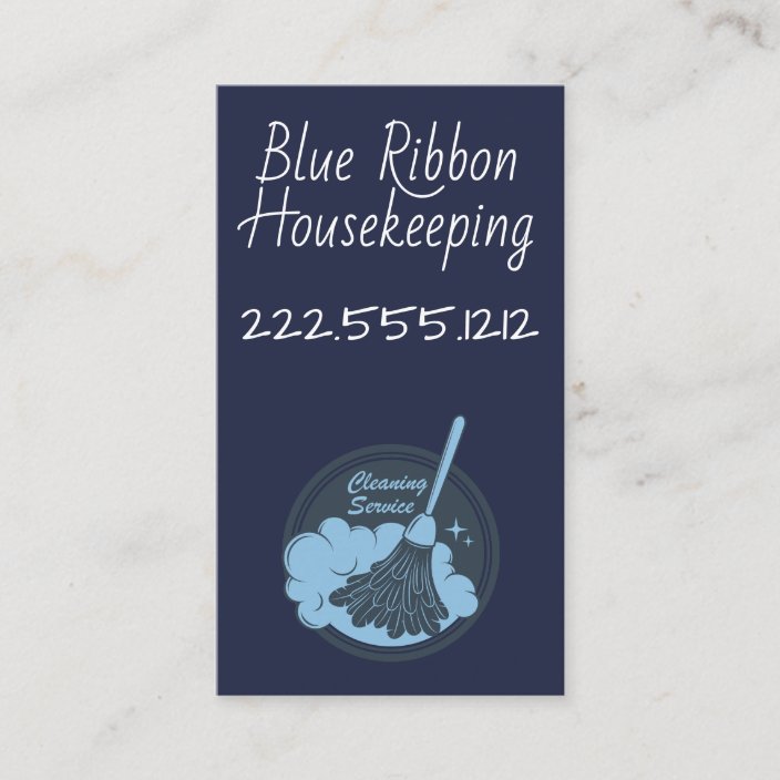 Housekeeping Badge Navy Business Card | Zazzle.com