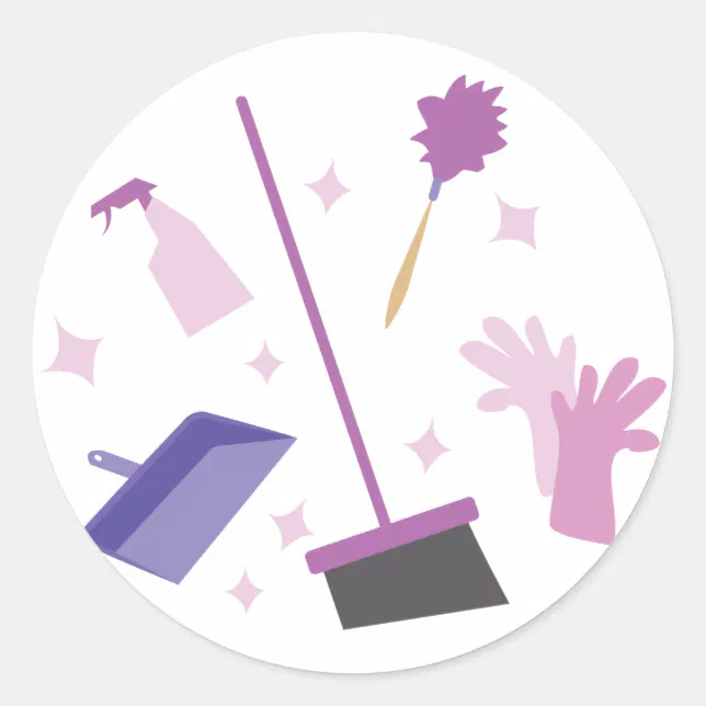 Housekeeping Equipment Classic Round Sticker | Zazzle