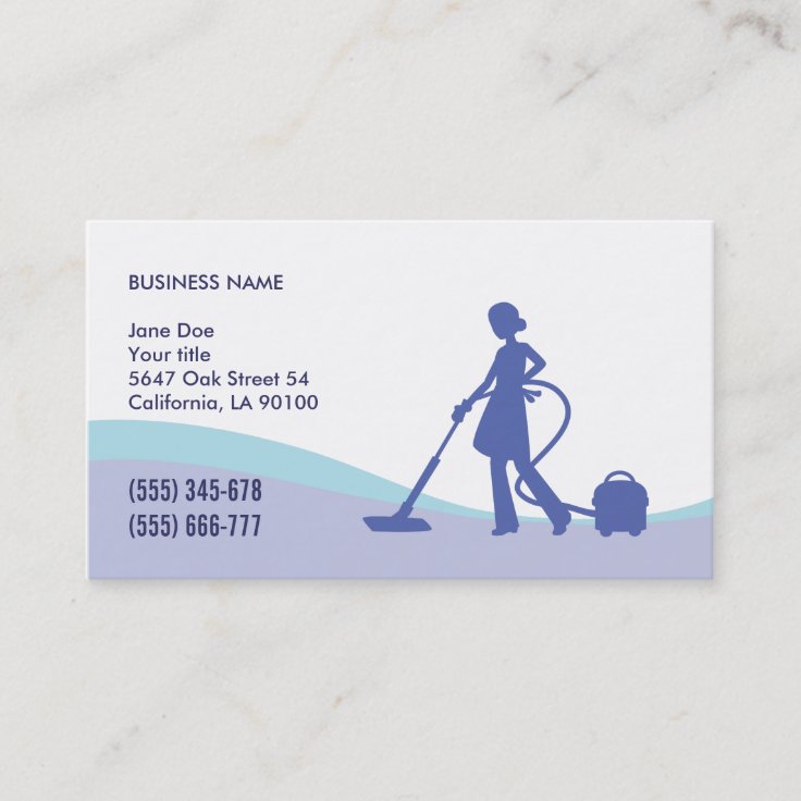 Housekeeping & Maid Business Card Template | Zazzle