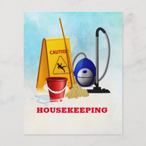 Housekeeping Pull-Tab Business Marketing Materials Flyer | Zazzle