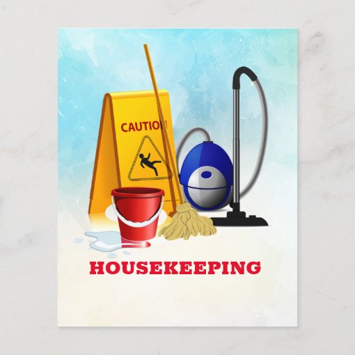 Housekeeping Pull-Tab Business Marketing Materials Flyer | Zazzle