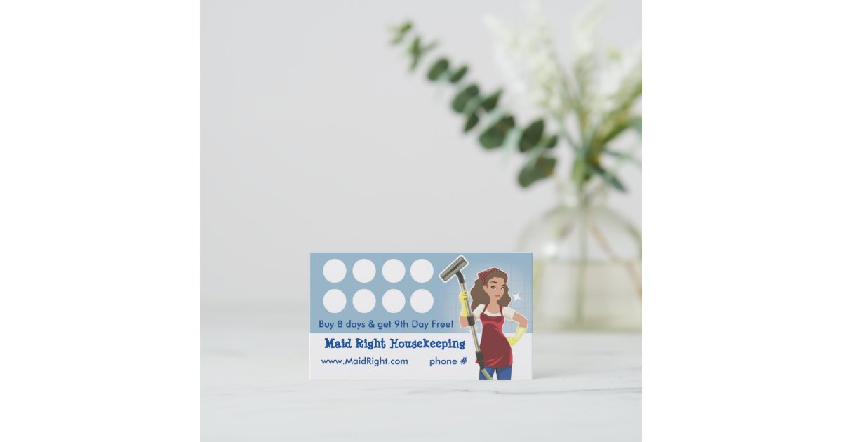 Housekeeping Service Loyalty Punch Card | Zazzle