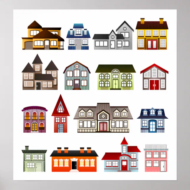 houses-157869 houses homes architecture buildings poster | Zazzle