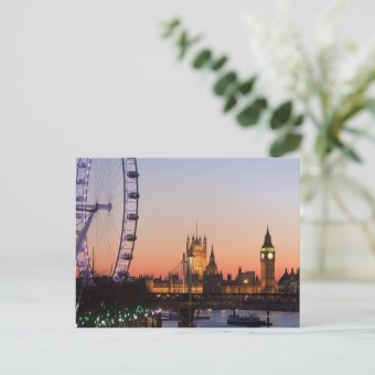 Houses of Parliament & the London Eye Postcard | Zazzle