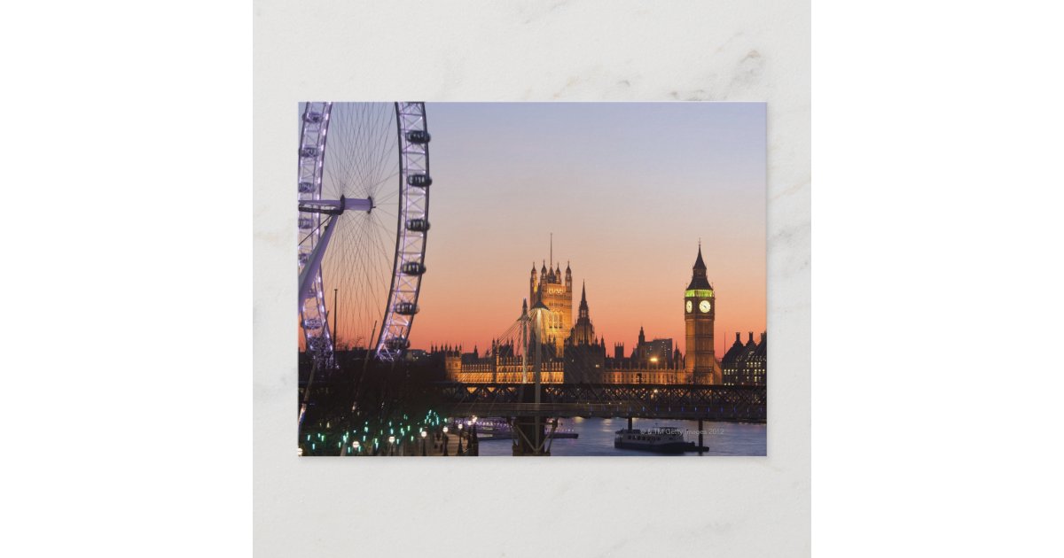 Houses of Parliament & the London Eye Postcard | Zazzle
