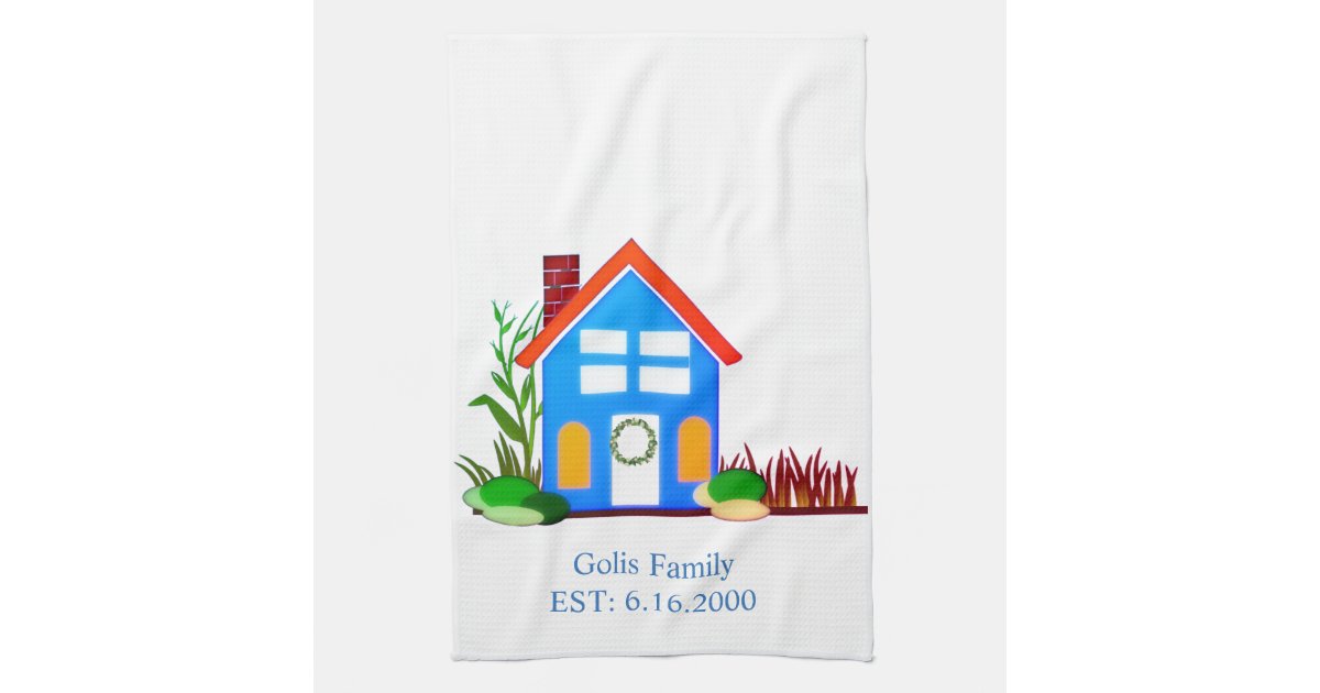 Housewarming / New Home Family Name Kitchen Towel | Zazzle