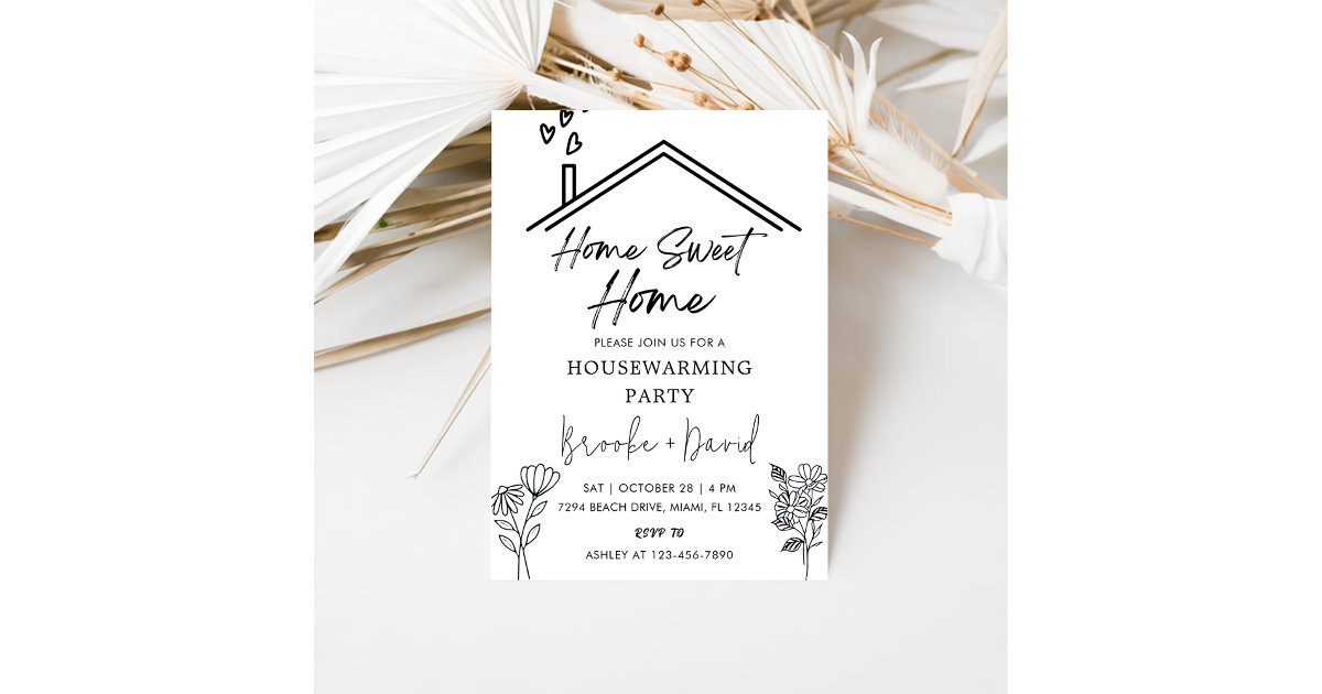 Housewarming Party Home Sweet Home Invitation | Zazzle